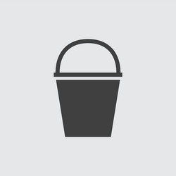 Small grey bucket Royalty Free Vector Image - VectorStock