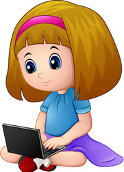 Cute little girl cartoon Royalty Free Vector Image