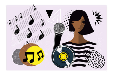 Party and disco art collage abstract music Vector Image