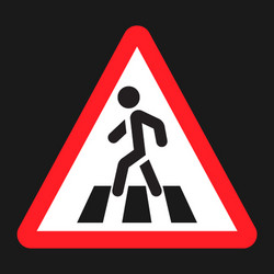 Pedestrian crossing and crosswalk sign line icon Vector Image