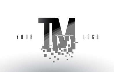 Tm t m letter modern logo design with yellow Vector Image