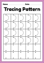 Tracing pattern right slanting lines worksheet Vector Image