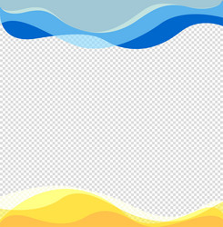 Wavy frame design element blue and yellow decor Vector Image