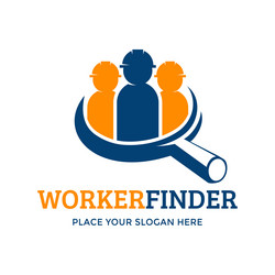 Worker staff logo template this design use human Vector Image