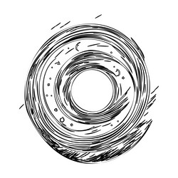 Black hole outline sketch Royalty Free Vector Image