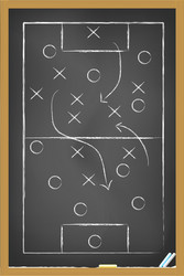 Chalk soccer strategy football team Royalty Free Vector