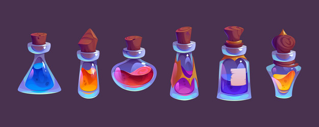 Bottle of magic game icon elixir Royalty Free Vector Image