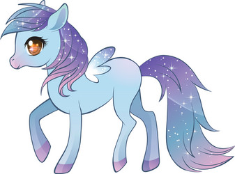 Colorful pony with wings Royalty Free Vector Image