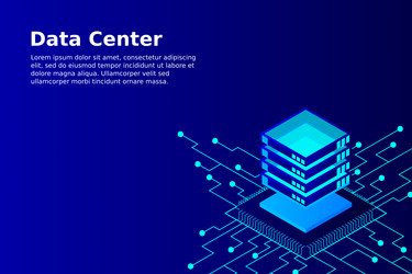 Concept of big data processing energy station Vector Image