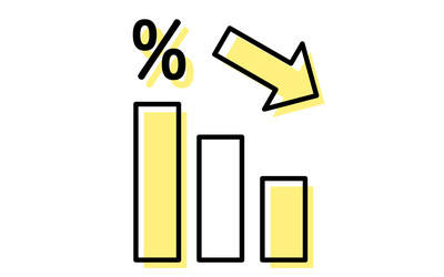 Icons showing interest rates and yield increases Vector Image