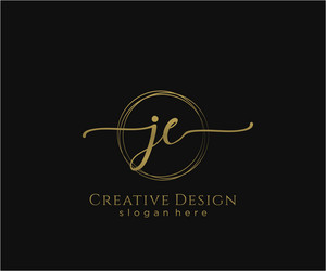 Initial je beauty monogram and elegant logo design