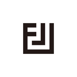Letter fj triangle lines geometric symbol simple Vector Image