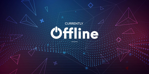Currently offline banner with comic zoom Vector Image