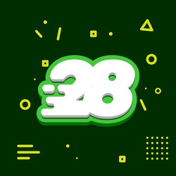 Number 28 3d fast icon Royalty Free Vector Image