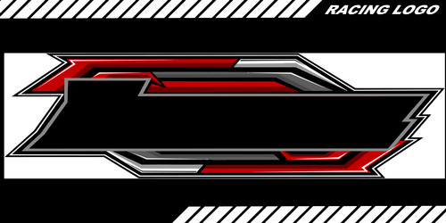 Red racing logo with grey strip Royalty Free Vector Image