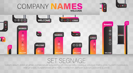 Exterior and interior signage concept direction Vector Image