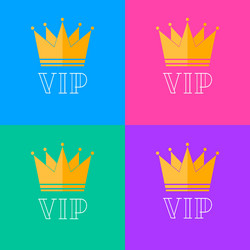 Vip logos set in flat style and line style Vector Image