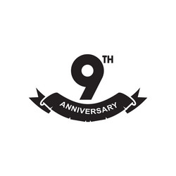 9th year anniversary emblem logo design template Vector Image