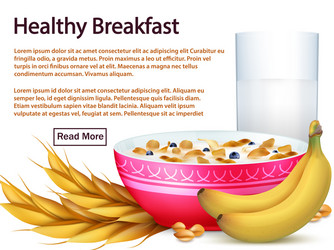 Breakfast cereal poster Royalty Free Vector Image