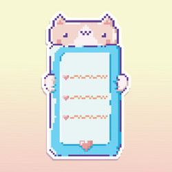 Cute sticker in pixel art style Royalty Free Vector Image