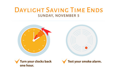Daylight saving time ends 5 november 2023 banner Vector Image
