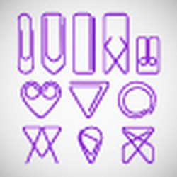 Different of type paper clips collection Vector Image