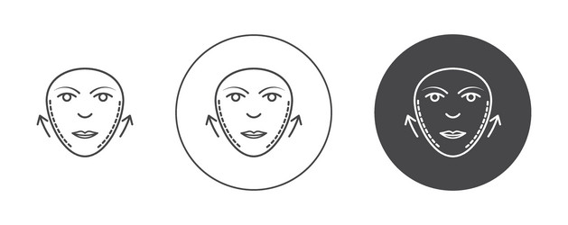 Facelift icon set skin surgery and wrinkle symbol Vector Image