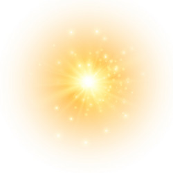 Flash yellow sun star flashed with sparkles Vector Image