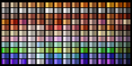 Gold silver bronze gradients set Royalty Free Vector Image
