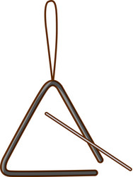 Triangle musical instrument drawn by hand black Vector Image