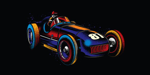 An old vintage racing car Royalty Free Vector Image