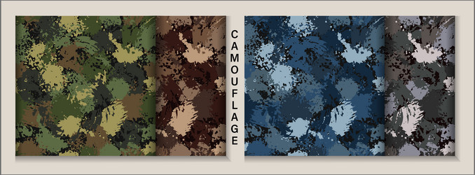Camo pattern with paint splatter pixel effect Vector Image