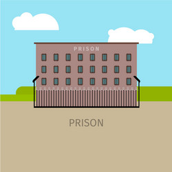 Exterior view on prison buildingjail architecture Vector Image