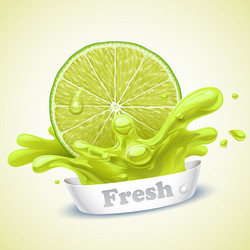 Juicy orange fruit in realistic juice splash Vector Image