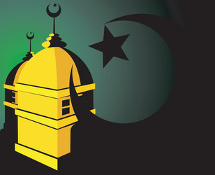 Kabah islamic graphic design template isolated Vector Image