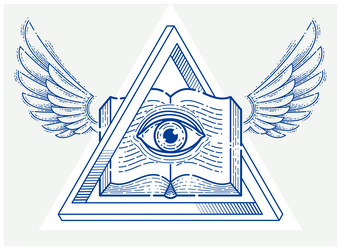 Secret knowledge vintage open book with all Vector Image