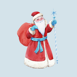 Watercolor santa claus Royalty Free Vector Image