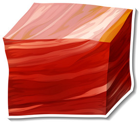 Raw meat sticker on white background Royalty Free Vector