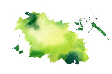 Green watercolor splash stain texture background Vector Image