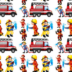 Seamless pattern with firefighting items fire Vector Image