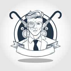 British retro man concept Royalty Free Vector Image