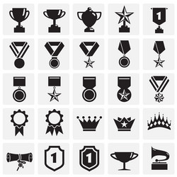 Awards icons set on squares background for graphic