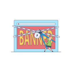 Banned website and access prohibition concept Vector Image