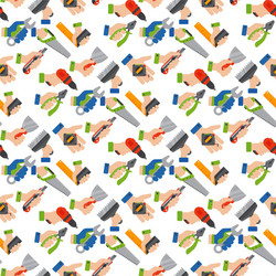 Carpentry tools pattern background Royalty Free Vector Image