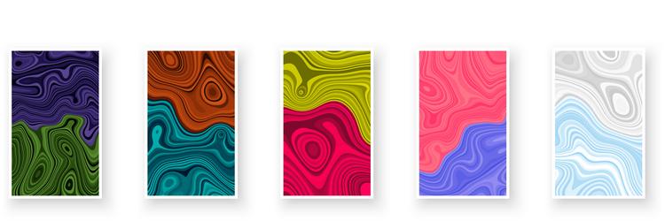 Set of colorful abstract poster designs Royalty Free Vector