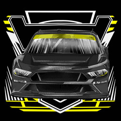 Orange drag racing car with black strip Royalty Free Vector