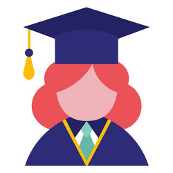 Female graduate avatar flat Royalty Free Vector Image