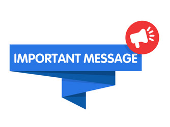 Important message banner isolated on white Vector Image