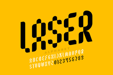Laser cutting font design alphabet letters Vector Image