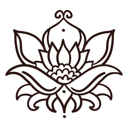 Spiritual lotus flower stroke Royalty Free Vector Image